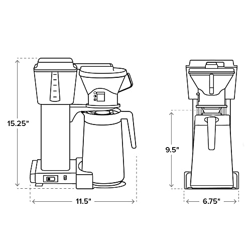 Technivormm Moccamaster 79114 KBT Coffee Brewer, 40 oz, Black