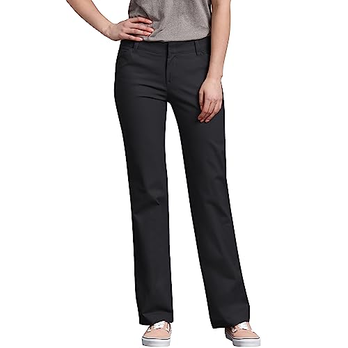 Dickies Women's Relaxed Straight Stretch Twill Pant, Black, 18 Regular