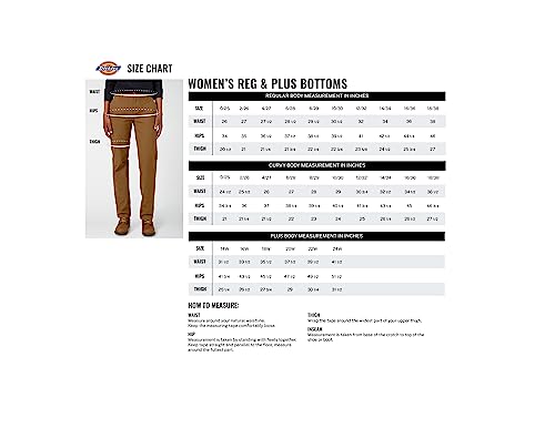 Dickies Women's Relaxed Straight Stretch Twill Pant, Black, 18 Regular