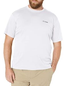 columbia men's meeker peak short sleeve crew, white, large