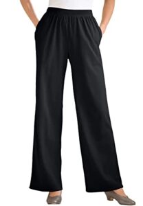 woman within women's plus size 7-day knit wide leg pant - l, black