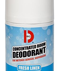 Big D 472 Concentrated Room Deodorant for Metered Aerosol Dispensers, Fresh Linen Fragrance, 7 oz (Pack of 12) - Air freshener ideal for restrooms, offices, schools, restaurants, hotels, stores