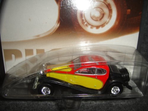 HOT WHEELS AUTO MILESTONES YELLOW AND RED 1933 BUGATTI DIE-CAST COLLECTIBLE