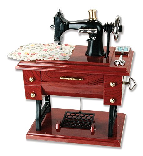 G Ganen Musical Sewing Machine Music Box Vintage Look (Brown-1)