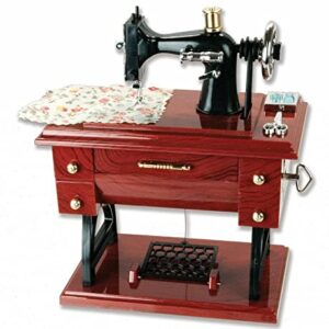 G Ganen Musical Sewing Machine Music Box Vintage Look (Brown-1)