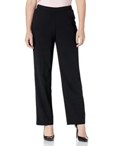 briggs new york womens pull on (regular short & tall length) dress pants, black, 16 short us