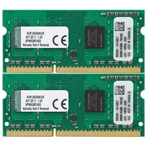 kingston valueram 8gb kit (2x4gb) 1333mhz ddr3 non - ecc cl9 sodimm sr x8 notebook memory kvr13s9s8k2/8