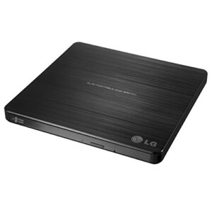 lg electronics 8x usb 2.0 super multi ultra slim portable dvd rewriter external drive with m-disc support for pc and mac, black (gp60nb50)