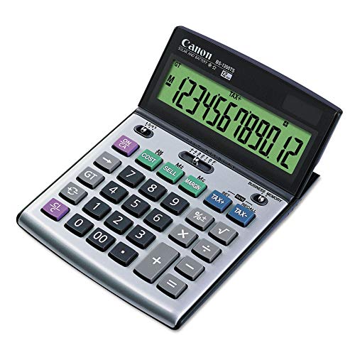 Canon Bs1200ts 12-Digit Desktop Calculator, Tilt Adj. LCD, Dual Pwr, Beige