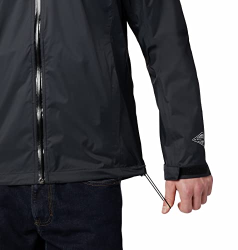 Columbia Men's Evapouration Rain Jacket, Waterproof and Breathable-, Black, Medium