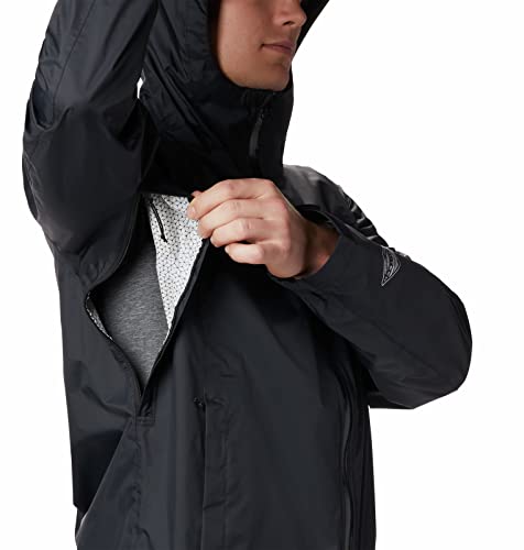 Columbia Men's Evapouration Rain Jacket, Waterproof and Breathable-, Black, Medium