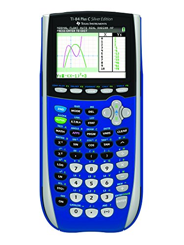 Texas Instruments TI-84 Plus C Silver Edition Graphing Calculator with Color Display (Blue)