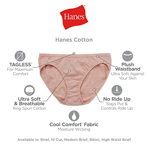 Hanes womens Cotton, Available Multiple Pack Sizes bikini underwear, 10 Pack - Assorted 1, 6 US