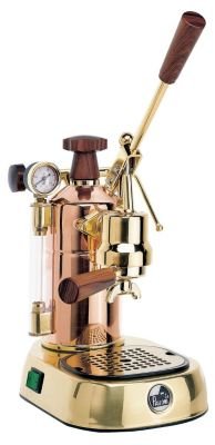 La Pavoni Professional 16-Cup Espresso Machine, Copper and Brass