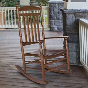 Shine Company Inc. 4333OA Rhode Island, Outdoor Rocker, Front Porch Rocking Chair, Oak