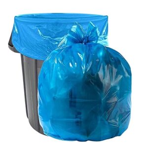 plasticplace 30-40 gallon recycling trash bags │ 1.2 mil│ blue garbage bag liners │ 33” x 46” (100 count)