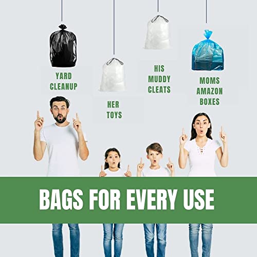 Plasticplace 30-40 Gallon Recycling Trash Bags │ 1.2 Mil│ Blue Garbage Bag Liners │ 33” x 46” (100 Count)