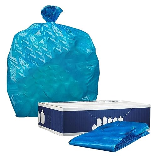 Plasticplace 30-40 Gallon Recycling Trash Bags │ 1.2 Mil│ Blue Garbage Bag Liners │ 33” x 46” (100 Count)