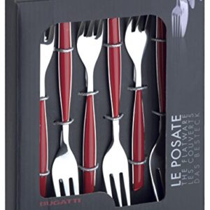 Bugatti GLAA-021F17/6 Glamour 6-Piece Cutlery Set Cake Forks SAN/Steel Multi-Coloured 16 x 20 x 3 cm