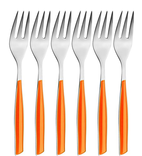 BUGATTI - Flatware set 6 pcs. Dessert fork"Glamour" ORANGE