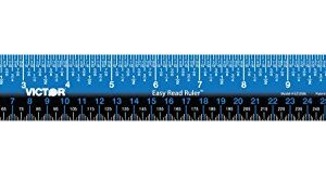 Victor Easy Read Stainless Steel Ruler, Standard/Metric, 12".5 Long, Blue