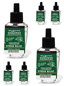 bath & body works eucalyptus spearmint 6-pack wallflowers sampler, 0.8 fl oz / 24 ml each