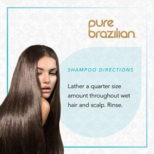 PURE BRAZILIAN Anti Frizz Daily Shampoo & Conditioner - Salt-Free & Color Safe Shampoo & Conditioner Enriched With Keratin, Argan Oil, and Acai (13.5 Ounce / 400 Milliliter)