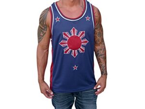 soldier tanks blue red filipino basketball jersey tank top philippines pinoy pride (medium)