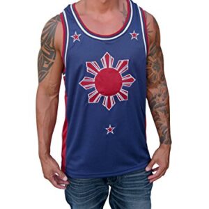 Soljer Blue Red Filipino Basketball Jersey Tank Top Philippines Pinoy Pride (Large)