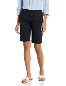 jag jeans women's ainsley pull-on bermuda short, black twill, 12