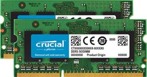 crucial 8gb kit (4gbx2) ddr3/ddr3l 1866 mt/s (pc3-14900) unbuffered sodimm 204-pin memory - ct2k51264bf186dj