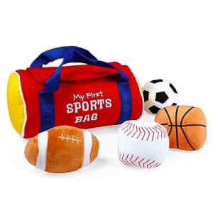 GUND Baby My First Sports Bag Stuffed Plush Playset, 5 Piece, 8"