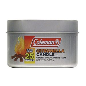 coleman scented outdoor citronella candle with wooden crackle wick - 6 oz