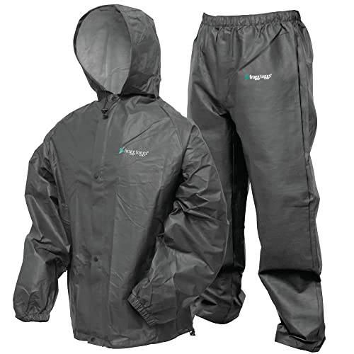 FROGG TOGGS Men's Men's Pro Lite Rain Suit, Carbon Black, Medium-Large US