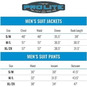 FROGG TOGGS Men's Men's Pro Lite Rain Suit, Carbon Black, Medium-Large US