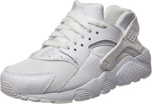 nike boy's huarache run (big kid) white/white/pure platinum 4 big kid m