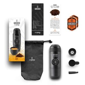 WACACO Minipresso GR, Portable Espresso Machine, Compatible Ground Coffee, Hand Coffee Make, Travel Gadgets, Manually Operated, Perfect for Camping