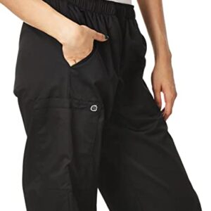 WonderWink WonderWORK Women’s Pull-On Cargo Pant — Black, 2X Large