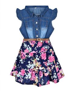 yj.gwl girls dresses, denim tops flower girl dress, princess dresses for girls, girls spring summer dress casual outfits, party dresses fashion clothes for girls 8-10 years