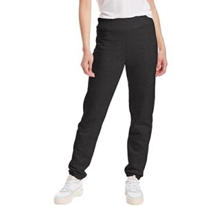 hanes women's ecosmart cinched cuff sweatpants, ebony, small