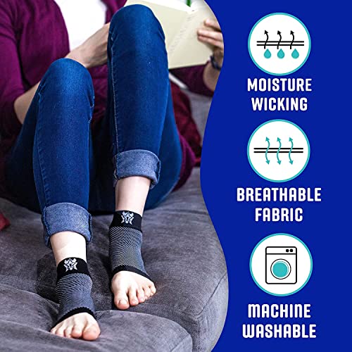 Bitly Plantar Fasciitis Compression Socks for Women & Men - Best Ankle Compression Sleeve, Nano Brace for Everyday Use - Provides Arch Support & Heel Pain Relief (Black, Medium)