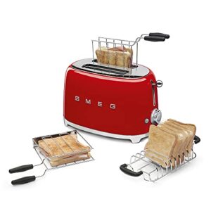 Smeg Red 2 Slick 2 Slice Toaster, Medium