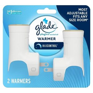 glade plugins air freshener warmer, scented and essential oils for home and bathroom, up to 50 days on low setting, 2 count