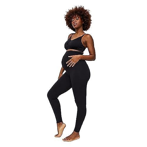 Motherhood Maternity Women's Maternity Essential Stretch Full Length Secret Fit Belly Leggings, Black, Small