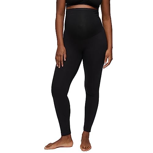 Motherhood Maternity Women's Maternity Essential Stretch Full Length Secret Fit Belly Leggings, Black, Small