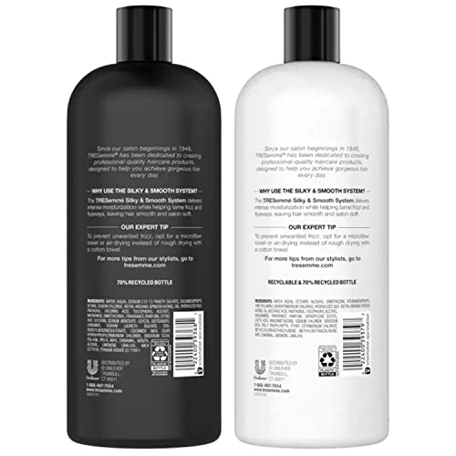 TRESemme Shampoo and Conditioner Set, Silky & Smooth, Argan Oil with Vitamin E, Anti Frizz Hair Products, 28 Fl Oz each