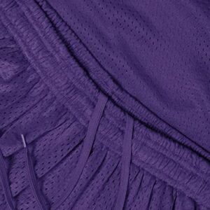 Hat and Beyond Mens Mesh Shorts Elastic Sports Gym Performance Workout Boxing Jersey Basketball Pants (Medium, 1ih01_Purple)