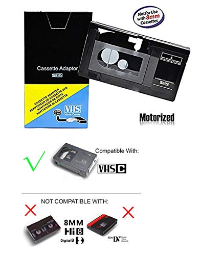 Motorized VHS-C to VHS Cassette Adapter For JVC C-P7U CP6BKU C-P6U Panasonic PV-P1 RCA VCA115