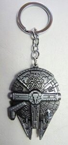 star wars millennium falcon spaceship alloy keychain (pewter)