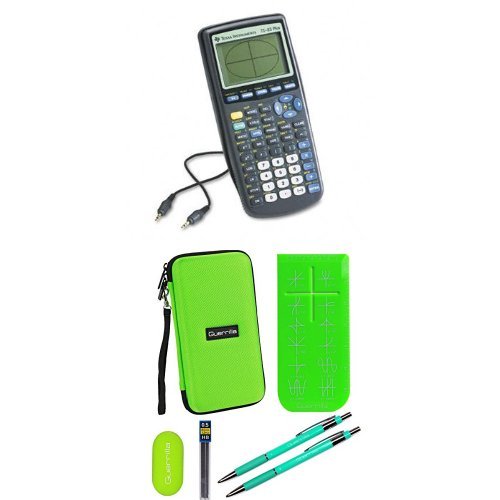 Texas Instruments TI-83 Plus Graphing Calculator With Travel Case And Essential Graphing Accessory Bundle, Green